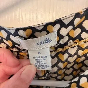 Anthropologie | Tops | Gorgeous Odille Size 2 Black White Yellow Hearts ...